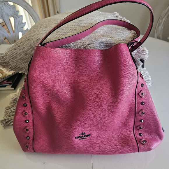 Coach | Bags | Coach Edie Pink Studded Shoulder Bag | Poshmark